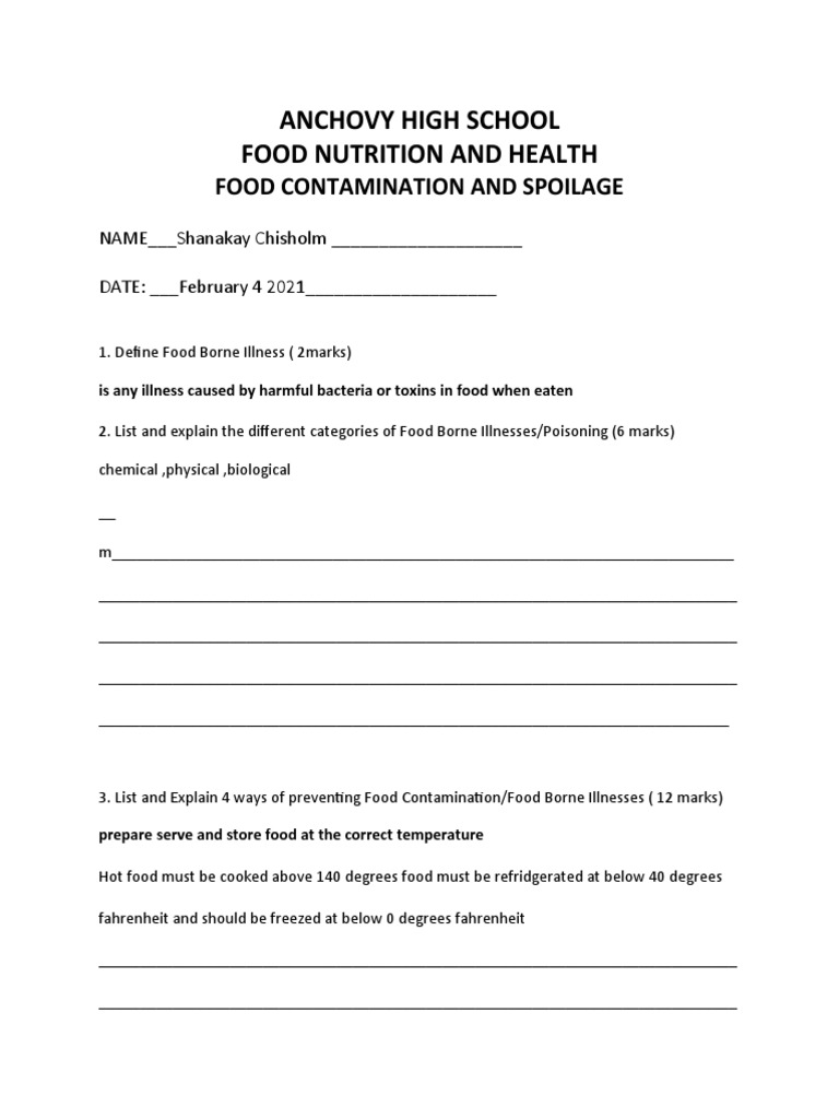 Understanding Food Contamination Types | PDF | Foodborne Illness | Foods