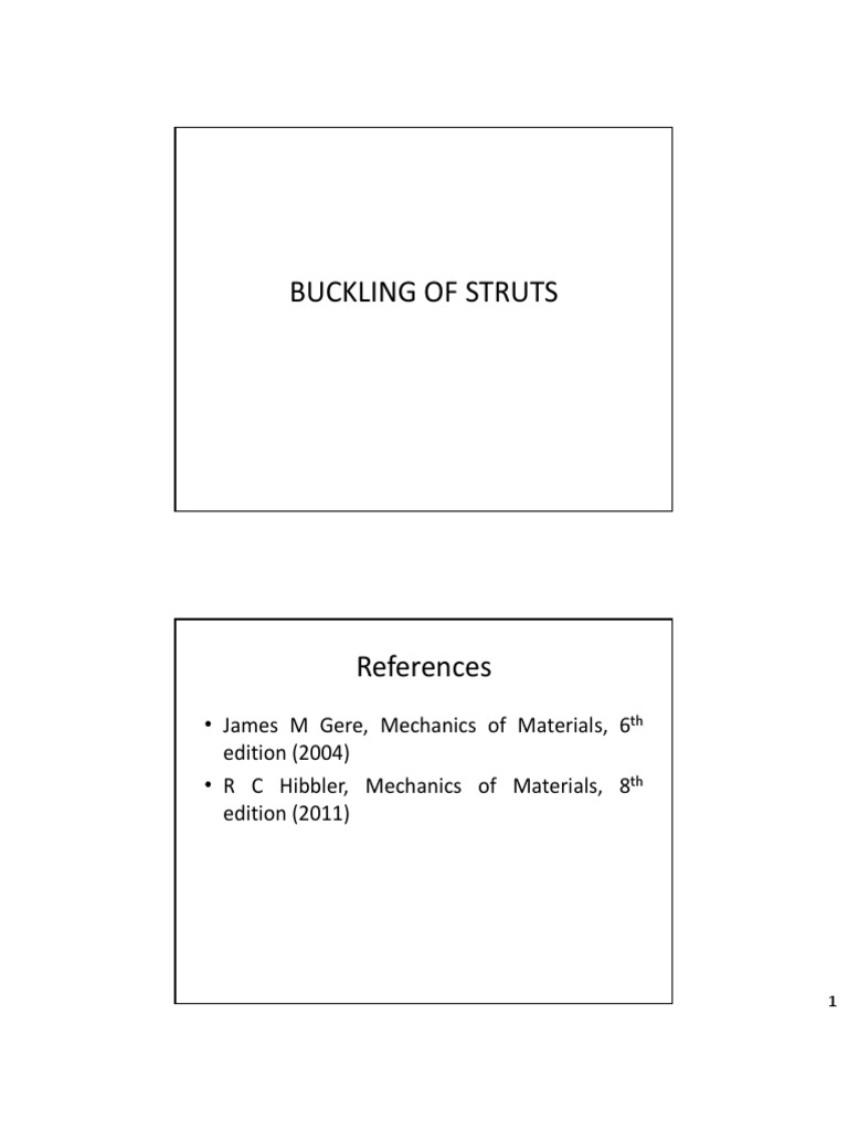 Structural Mechanics 2-Lesson 4-Buckling (Complete Note) | PDF | Buckling | Column