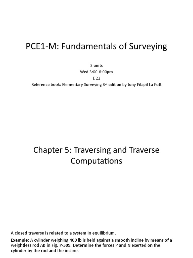 Traversing and Traverse Computations | PDF | Latitude | Surveying