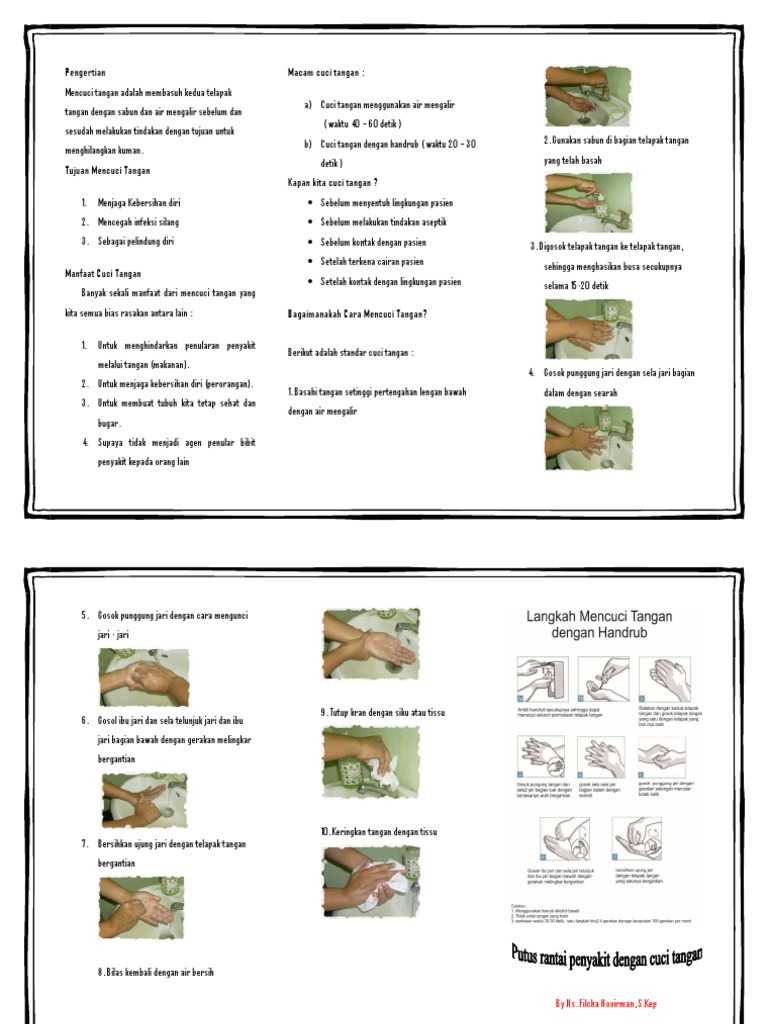 Leaflet Cuci Tangan 6 Langkah 5 Momen | PDF
