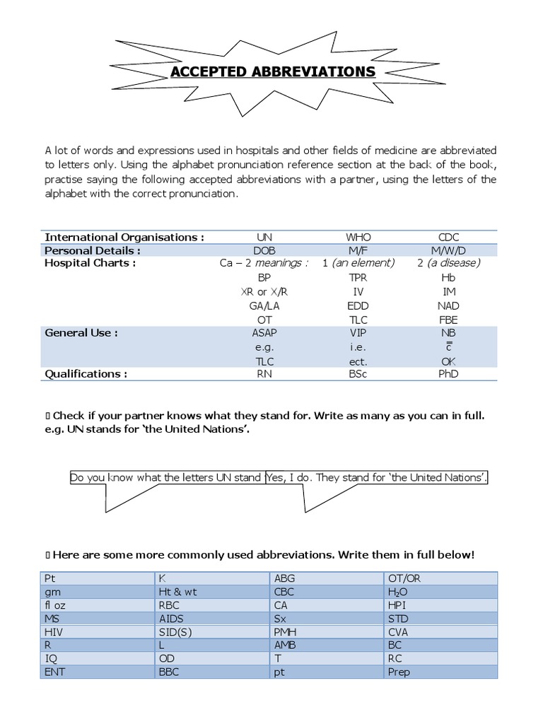 Accepted Abbreviations | PDF