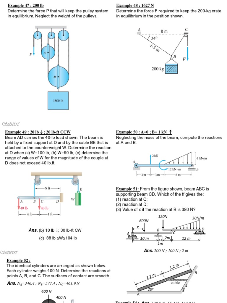 Equilibrium Systems | PDF | Tension (Physics) | Force