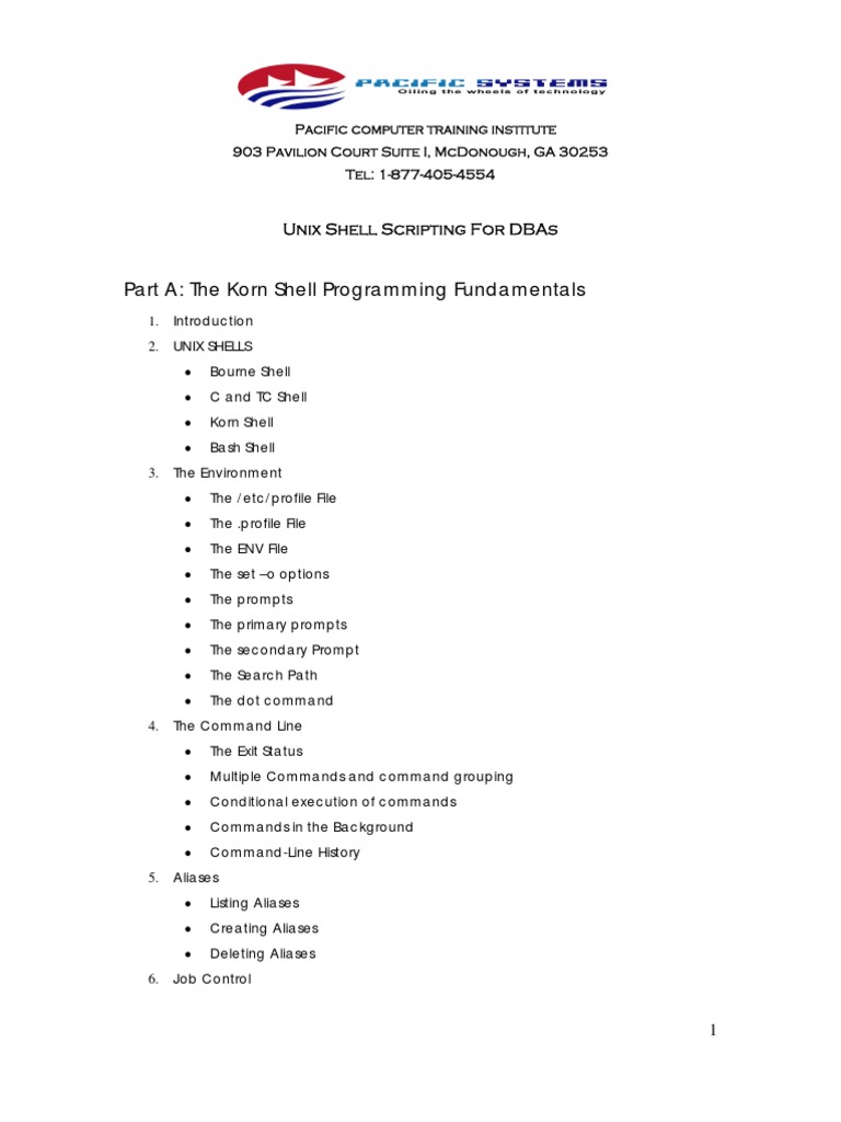 Unix Shell Scripting For Dbas Pdf Command Line Interface Control Flow 