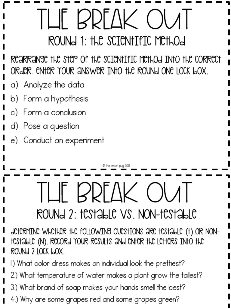 The Break Out (Scientific Method) | PDF | Scientific Method | Water