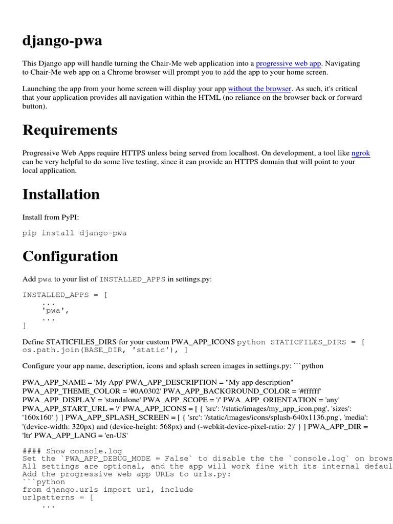Django Pwa | PDF | Web Application | Web Technology