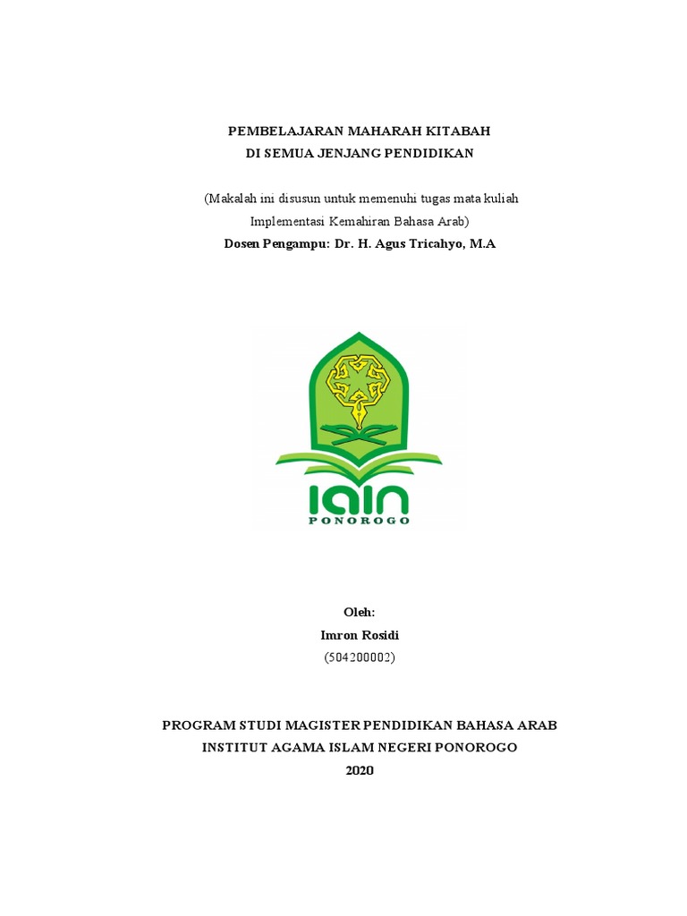 Pembelajaran Maharah Kitabah Arab | PDF