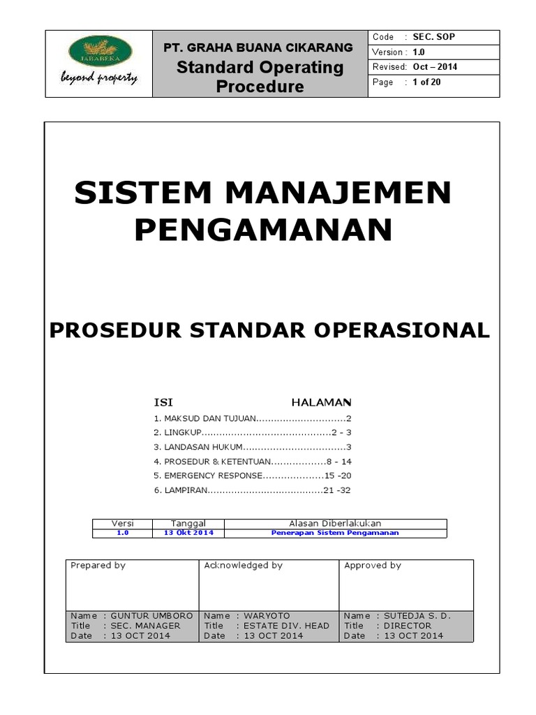 Sop Satpam | PDF