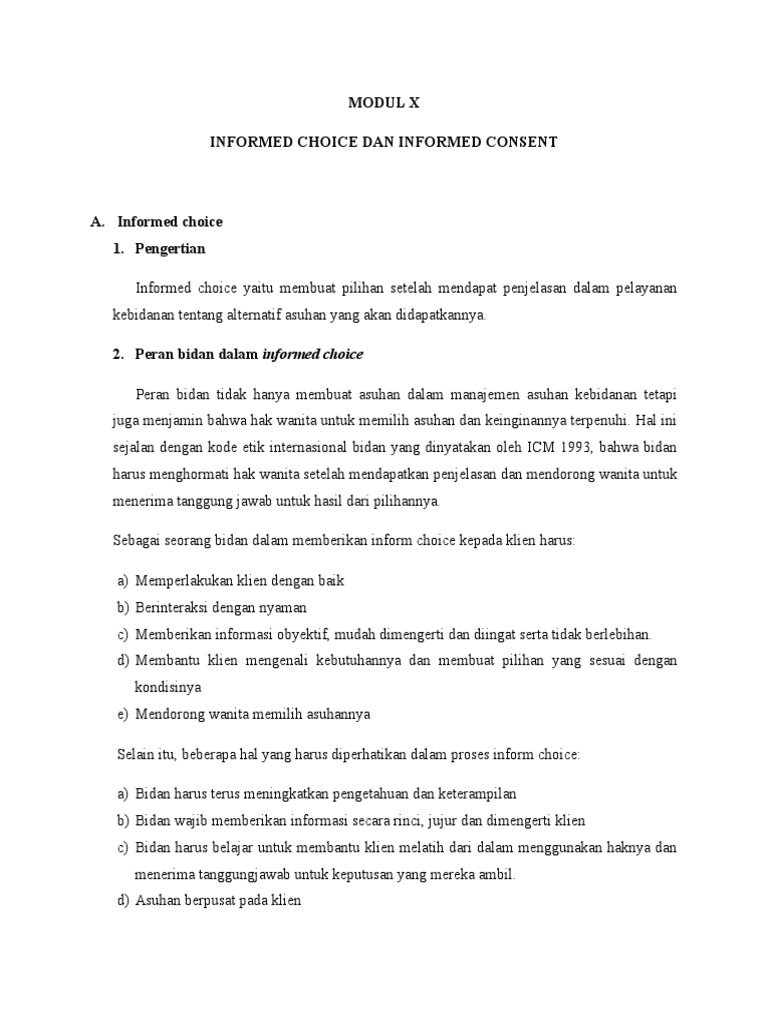 INFORMED CHOICES AND CONSENTS: UNDERSTANDING PATIENTS' RIGHTS IN ...