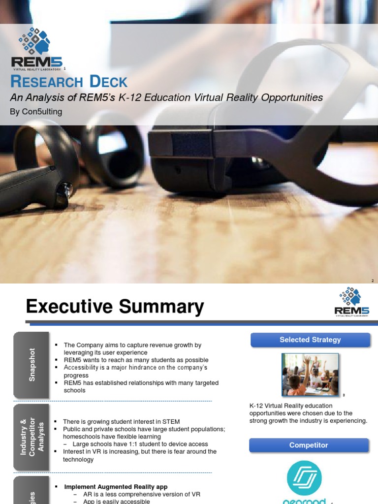 REM5 Research Deck | Download Free PDF | Virtual Reality | Revenue