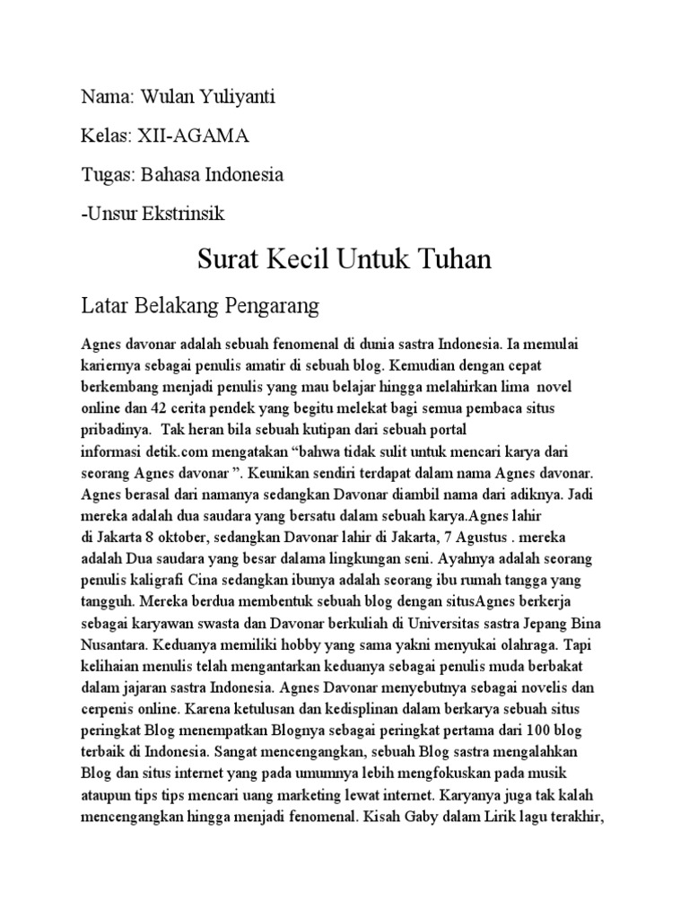 Tugas Bindo Unsur Ekstrinsik | PDF