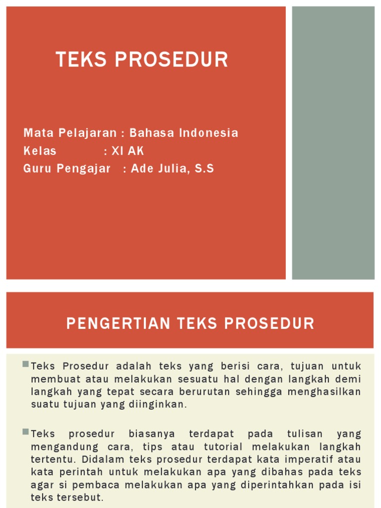 Teks Prosedur Pertemuan 1 | PDF