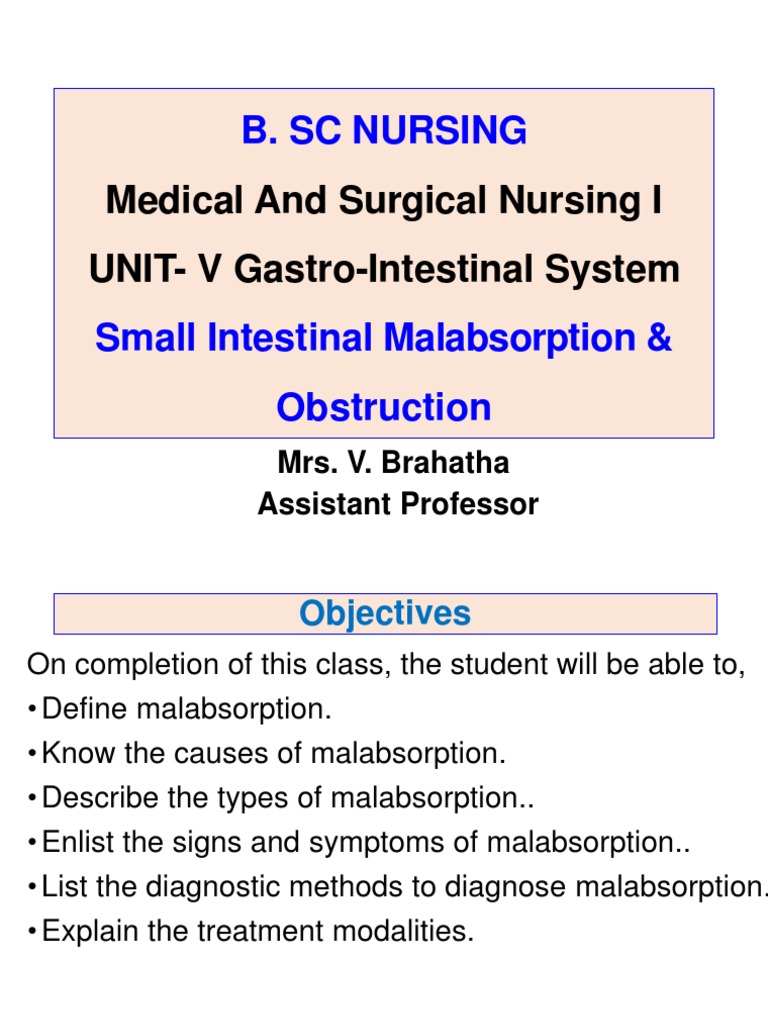 MSN I 25.06 .2020 AN Unit IV. Small Intestinal Malabsorption ...