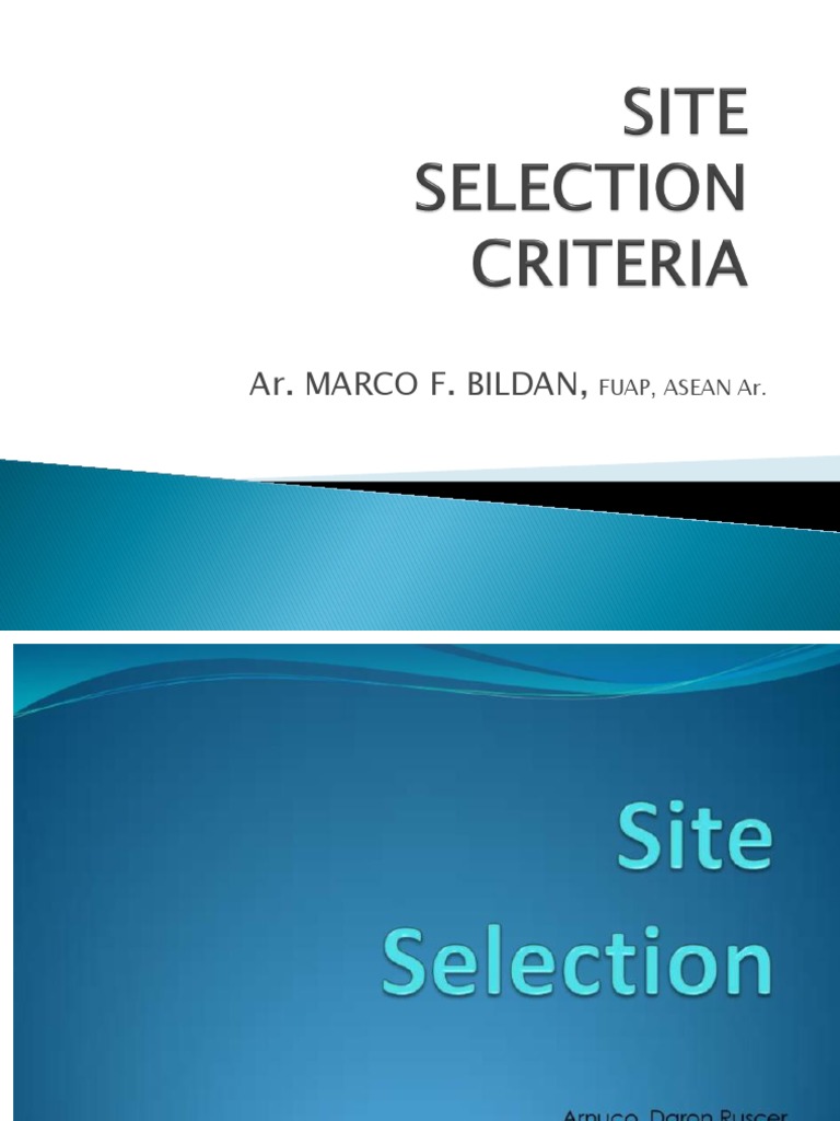 003 Site Selection Criteria | PDF