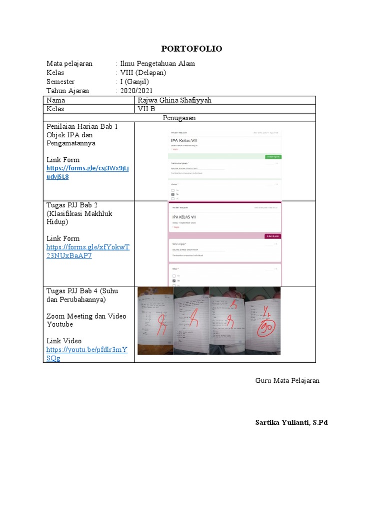 Portofolio Ipa Kelas 8 | PDF