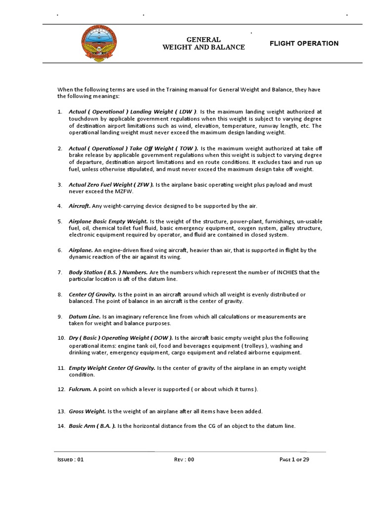General Weight and Balance | PDF | Aircraft | Aviation