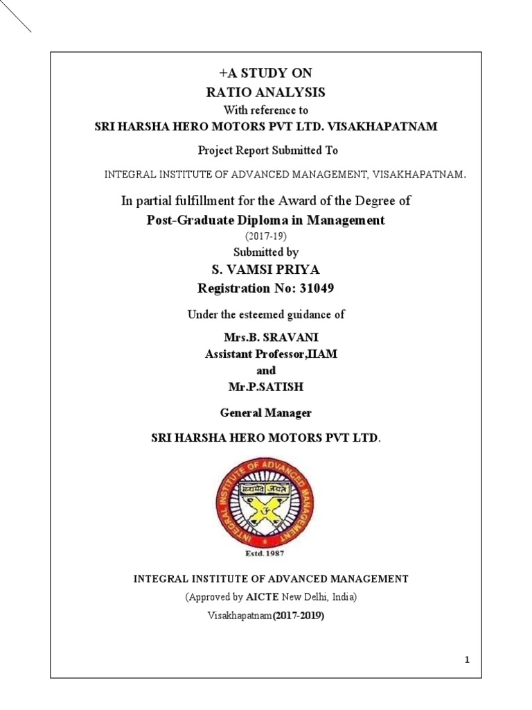 Vamsi Priya Ratio Analysis Updated 15 Se | PDF | Balance Sheet ...