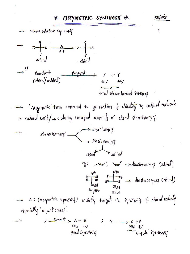 Assymetric Synthesis-CSIR Notes | PDF