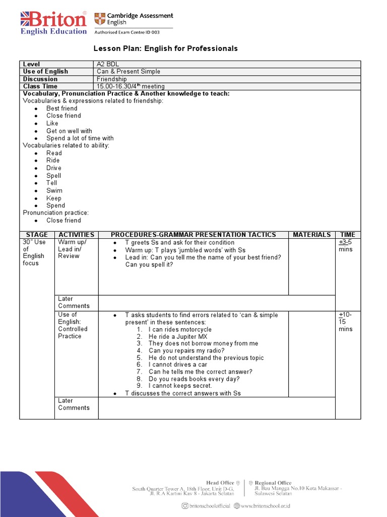ITT Digital Teacher Lesson Plan (M. Laili Hanafi) | PDF | English ...