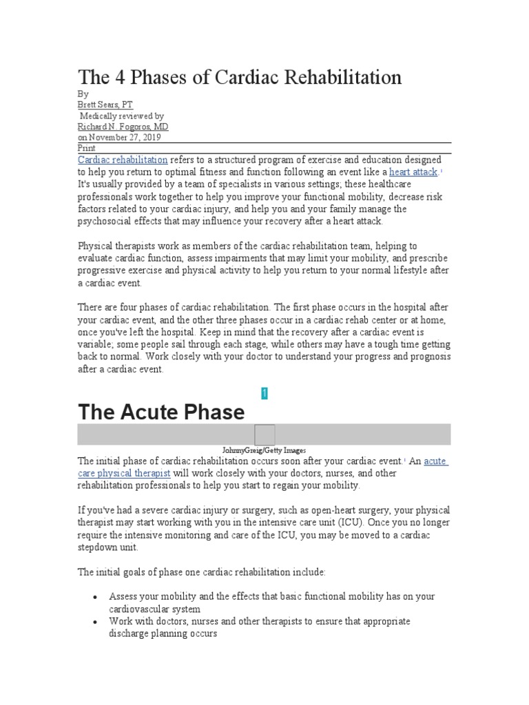 The 4 Phases of Cardiac Rehabilitation | PDF