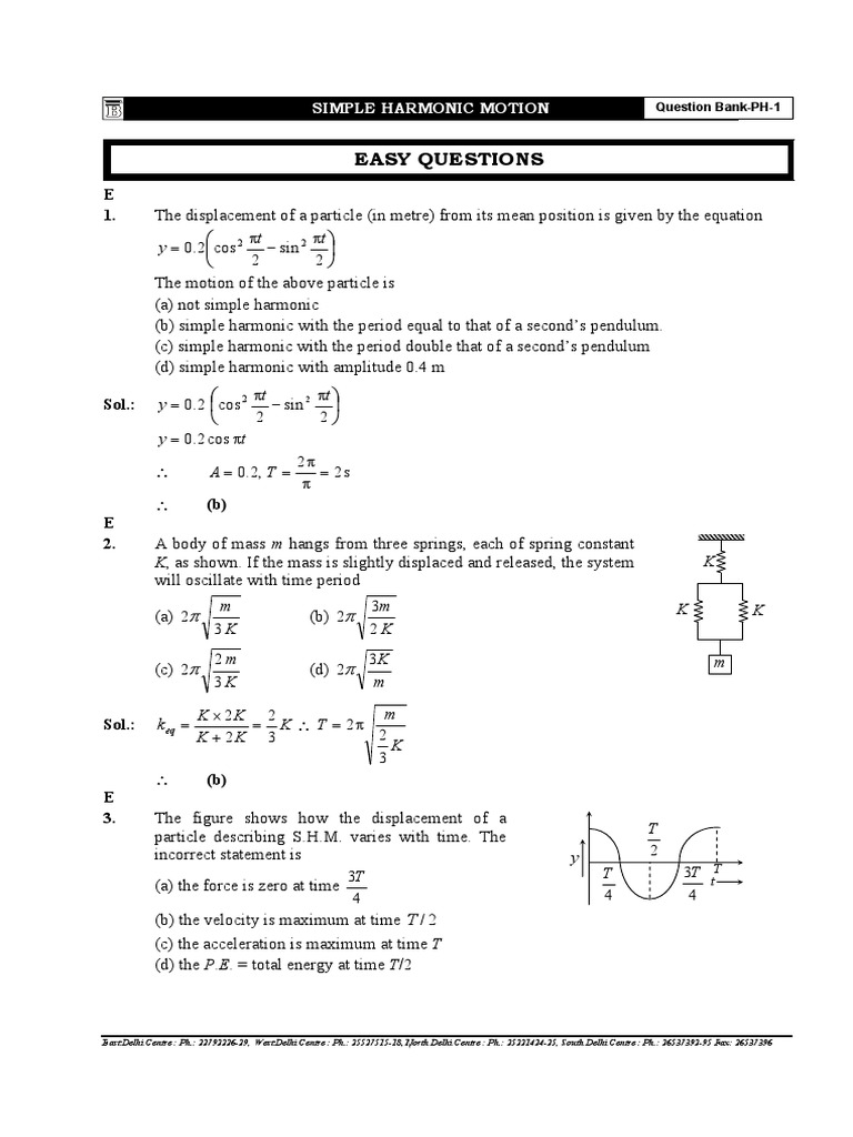 Simple Harmonic Motion | PDF | Oscillation | Pendulum