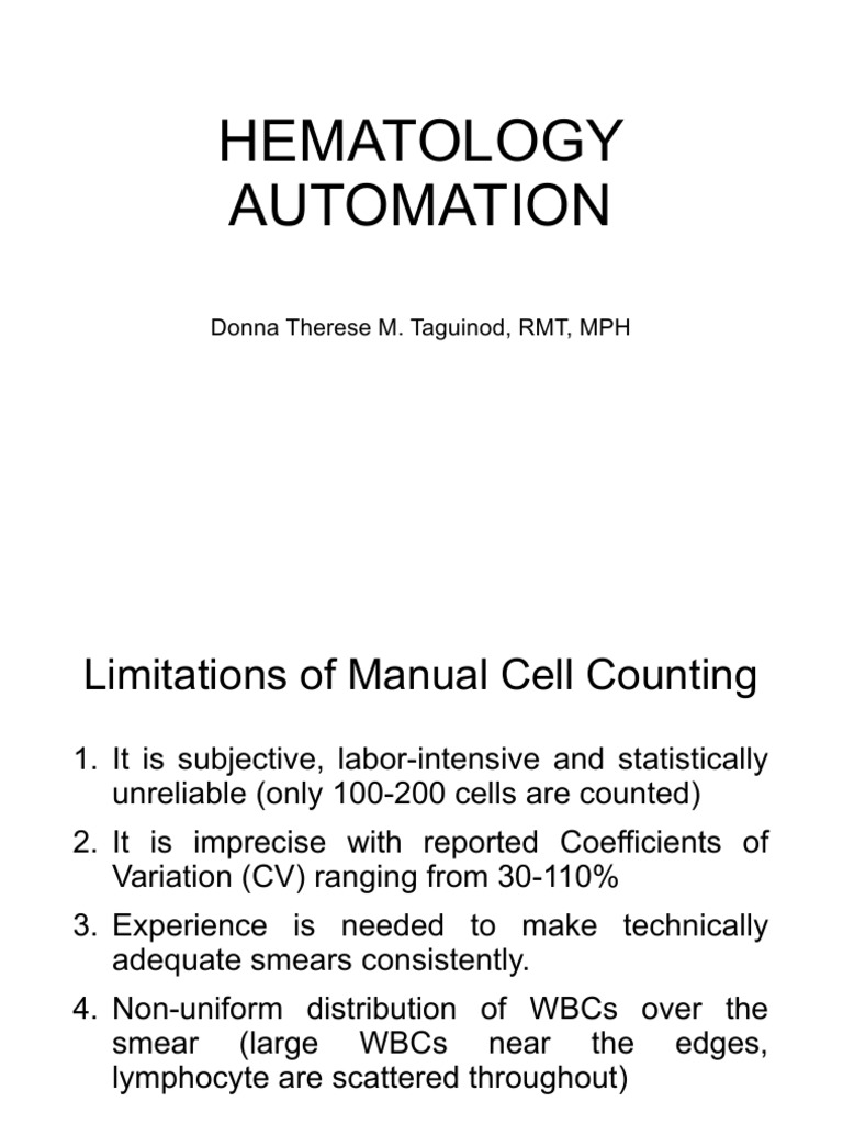 Hematology Automation | PDF | Flow Cytometry | White Blood Cell