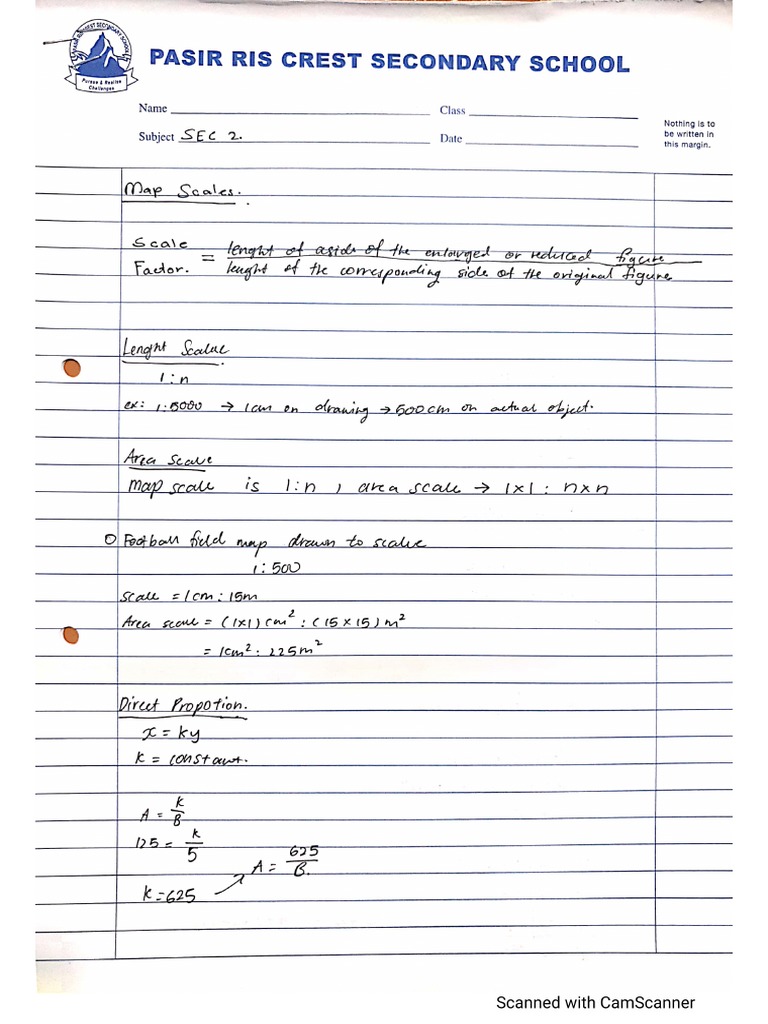 Sec 2 Math Formula | PDF
