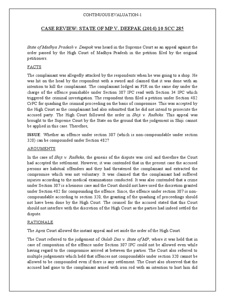 CRPC Case Review | PDF | Discretion | Crime & Violence