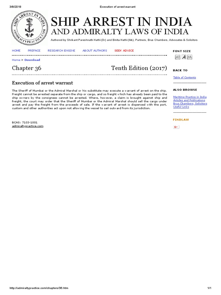 Execution of Arrest Warrant in India | PDF