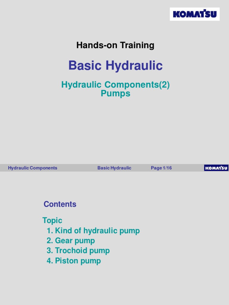Hands-on Hydraulic Components Training | PDF | Pump | Gear