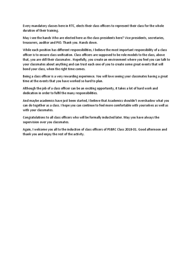 Induction of Officers | PDF