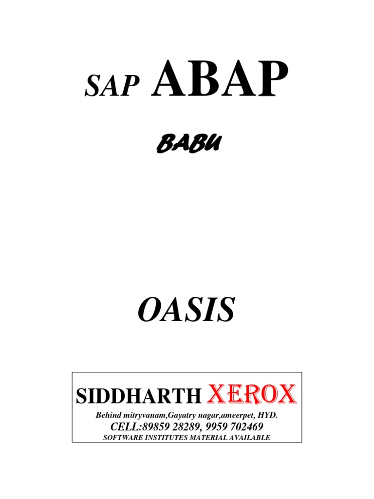 Abap Babu PDF | PDF | Enterprise Resource Planning | Databases
