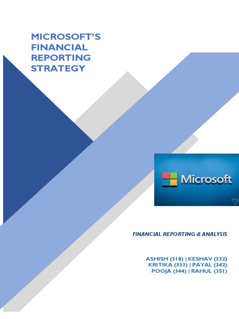 Microsoft Assignment FRA Group 7 | PDF | Book Value | Intangible Asset