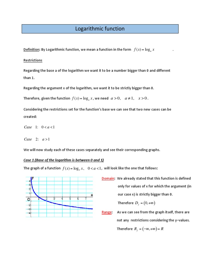 The Logarithmic Function | PDF | Function (Mathematics) | Logarithm