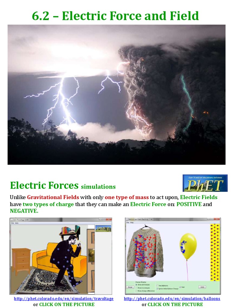 6.2 - Electric Force and Field | PDF | Electric Field | Force