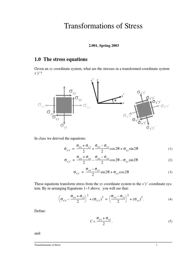 Stresstransformations MIT | PDF | Eigenvalues And Eigenvectors | Stress ...