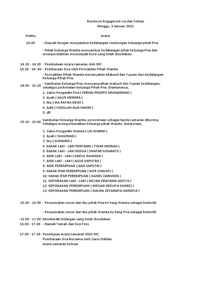 Rundown Lamaran | PDF Rundown Lamaran | PDF