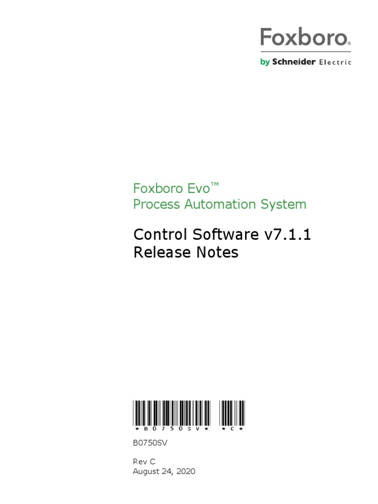 Control Software v7.1.1 Release Notes: Foxboro Evo Process Automation ...