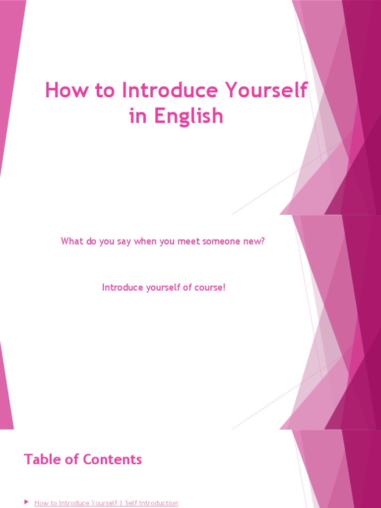 How To Introduce Yourself | PDF