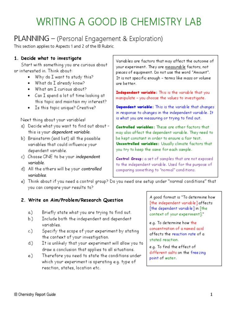 IB Chemistry Lab Report Guide | PDF | Significant Figures | Standard ... IB Chemistry Lab Report Guide | PDF | Significant Figures | Standard ...