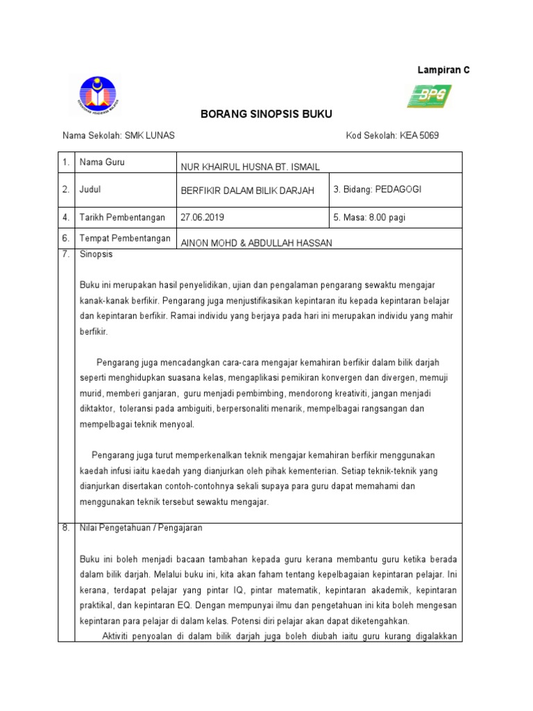 Borang Sinopsis LDP | PDF