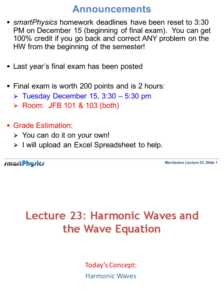 Lecture23 - Wave Equation | PDF | Wavelength | Waves