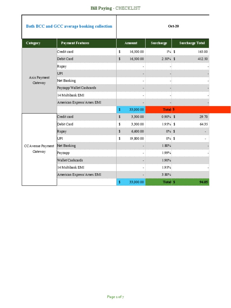 Surcharge Calculator Updated | PDF | American Express | Payments