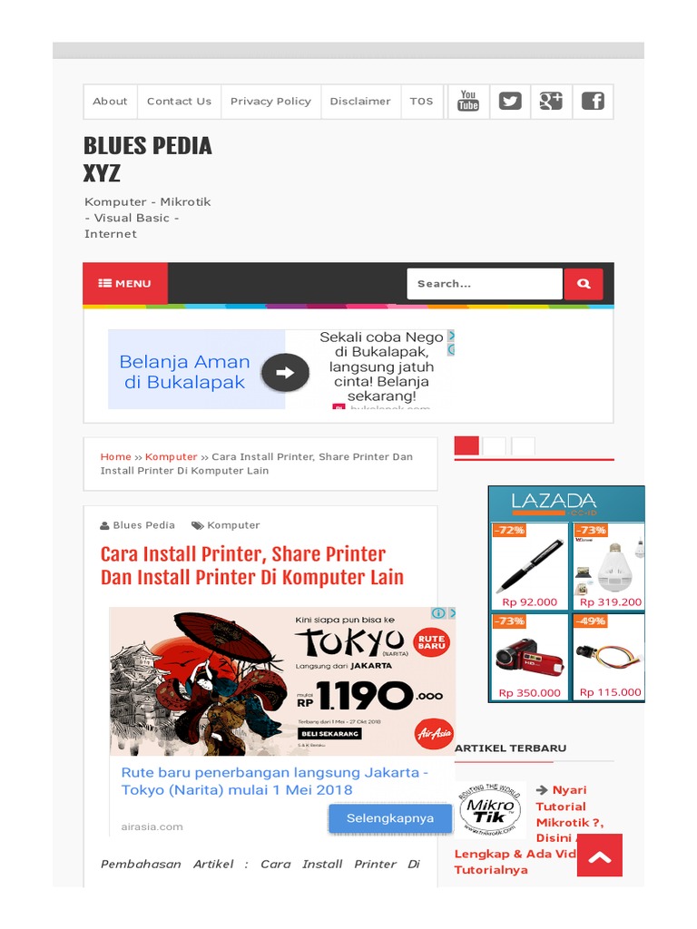 Cara Install Printer Share Printer Dan - HTML | PDF