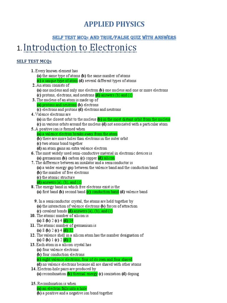 Applied Physics Notes#1 | PDF | Rectifier | Semiconductors