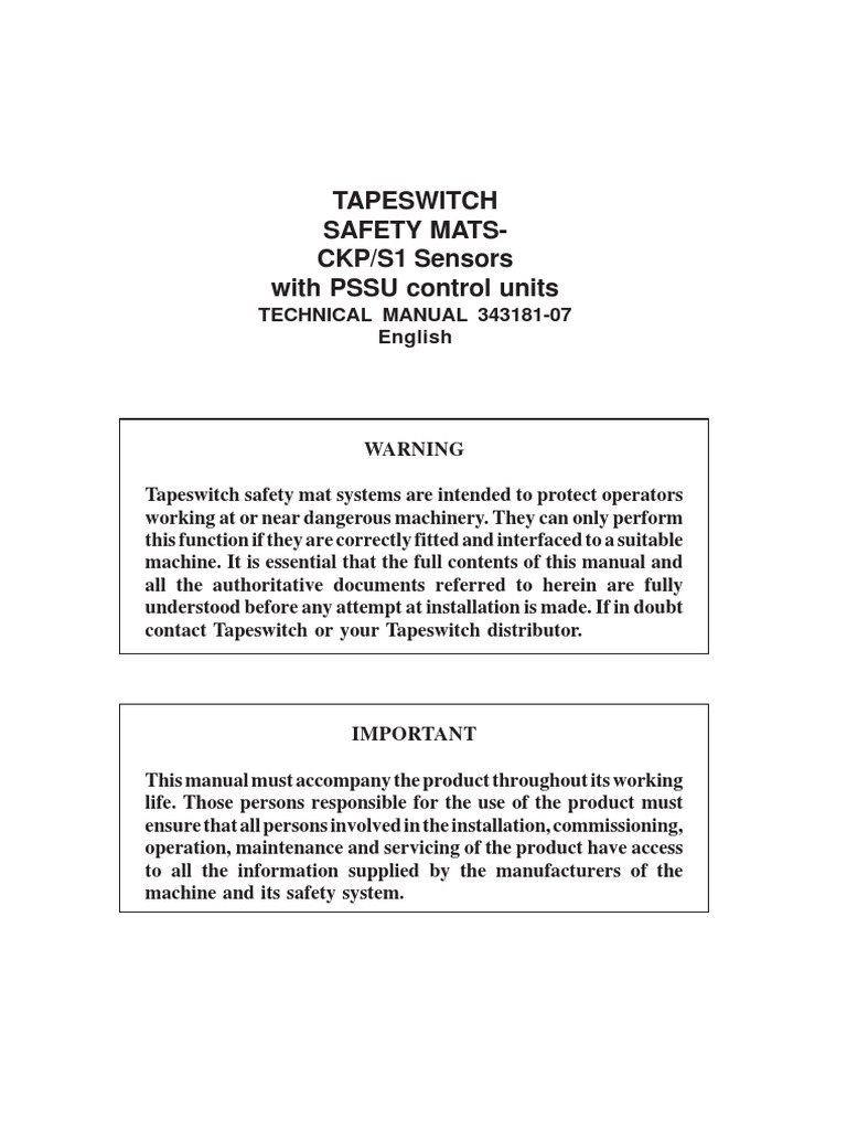 Tapeswitch Ckps1manual | PDF | Relay | Switch