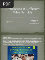 Different Types of Table Service | PDF | Tableware | Foodservice