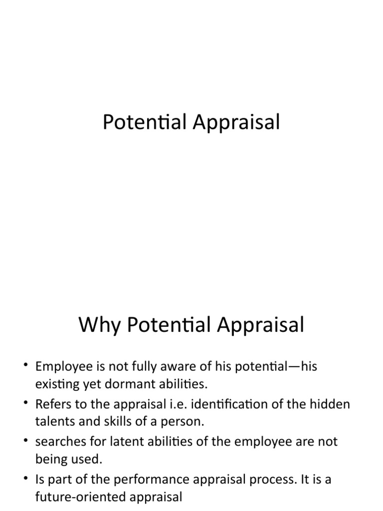 Understanding Potential Appraisal in HRM | PDF | Performance Appraisal ...