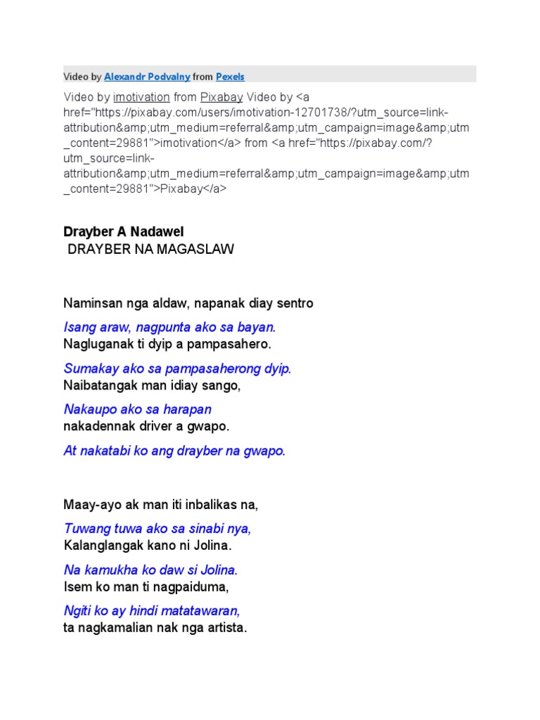 Ilocano Songs Lyrics | PDF