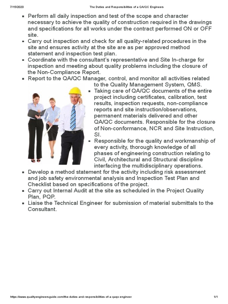 QA/QC Engineers | PDF | Quality Management System | Business