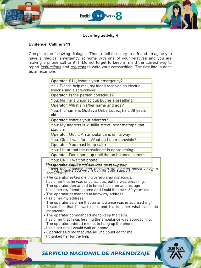 Learning Activity 4 Evidence: Calling 911 | PDF